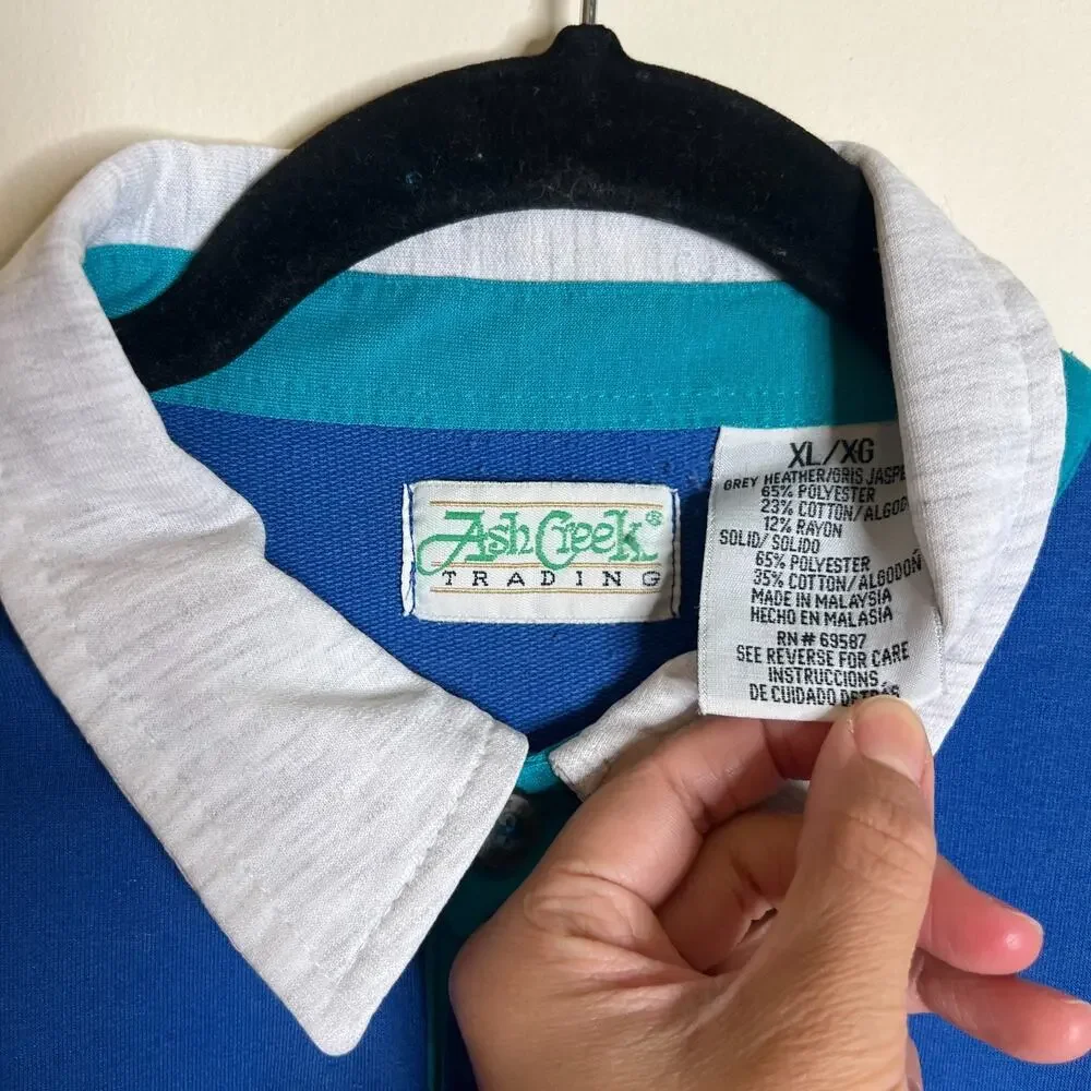 Ash Creek Trading | Shirts | Vtg 8s Mens Polo Shirt Xl Colorblock ...